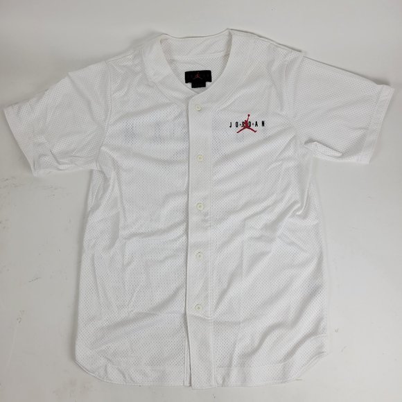 Jordan | Shirts | Vintage Nike Air Jordan Baseball Jersey White 9s ...